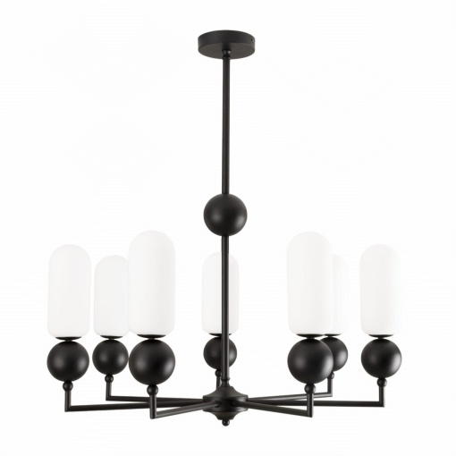 Candelabru modern cu 7 brate Nova Black - Universul-luminii.ro