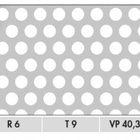 Tabla perforata inox Aisi 304 1x1000x2000mm R6 T9