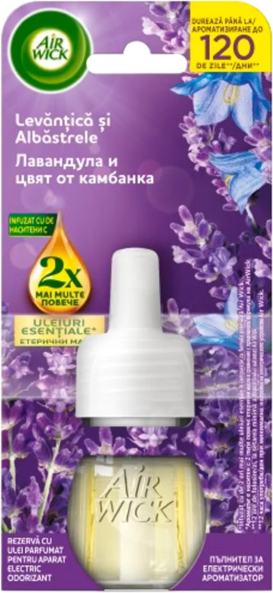 Air Wick – Rezervă Odorizant Electric Levănțică & Albăstrele, 19 ml
