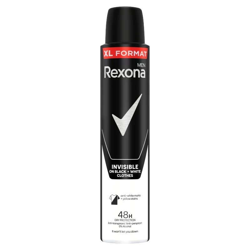 Rexona Men Invisible Black + White – Antiperspirant spray 48h, fără ...