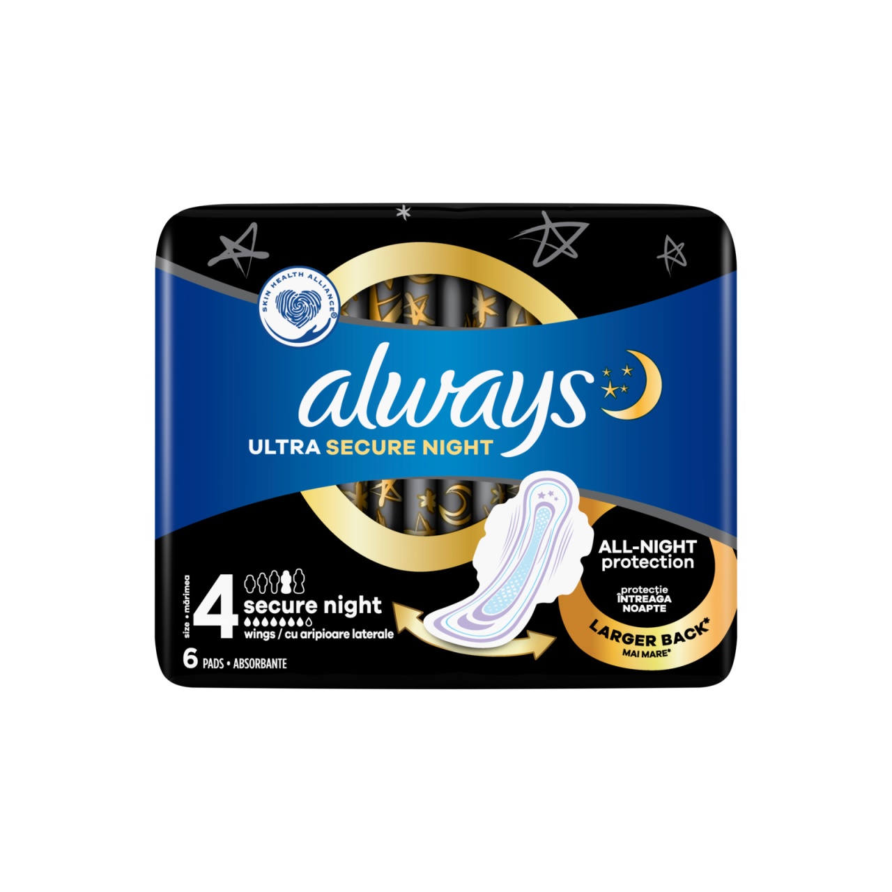 Absorbante Always Duo Ultra Secure Night 4, 6 buc – protecție nocturnă