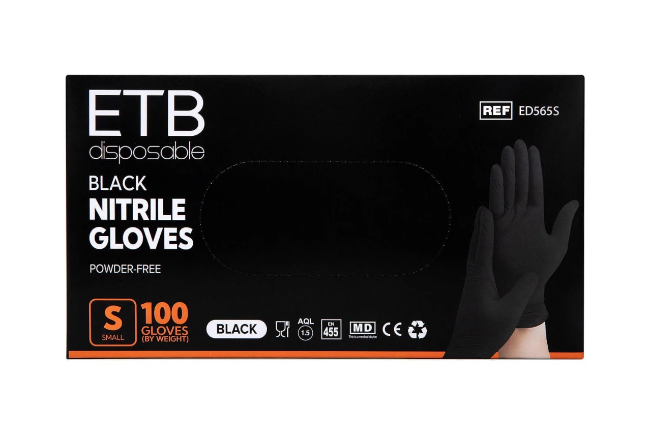 Set mănuși nitril negre ETB mărimea S – 100 bucăți | Rezistente ...