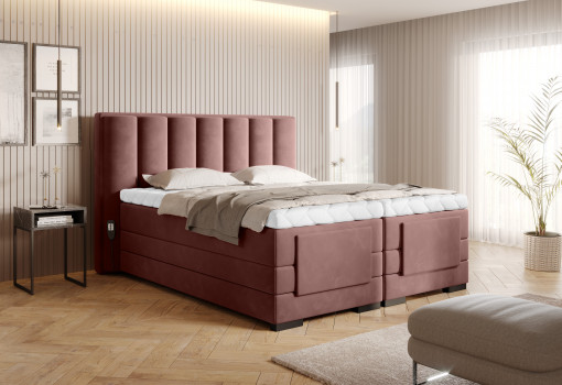 Pat boxspring Veros 160x200 cm Lukso 24 - Homewish.ro