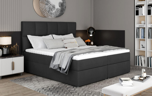 Pat boxspring Glossy 140x200 cm Monolith 97 - Homewish.ro
