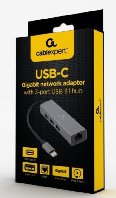 Cablexpert a-cmu3-lan-01 usb-c - 4xusb/lan usb HUB Kupite na Kliklak.rs