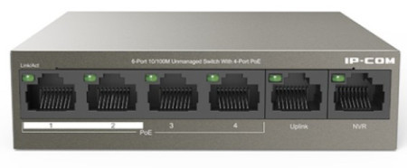 Tenda IP-COM F1106P-4-63W LAN 6-Port 10/100 POE switch RJ45 ports 4POE ...