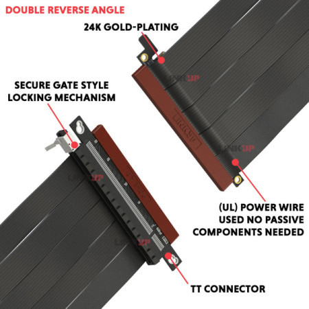 Thermaltake gaming riser cable PCI-E 4.0 X16/90degrees/AC-060-CO1OTN-C2 ...