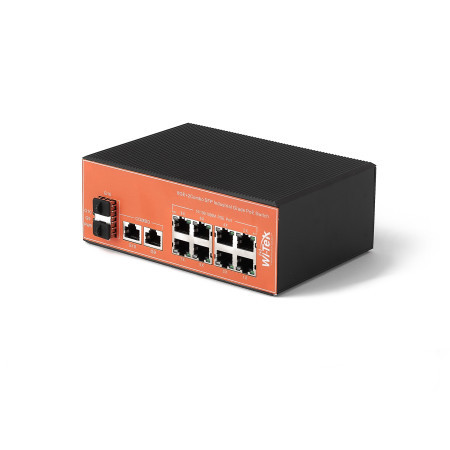 Wi-Tek WI-PS310GF-I 8GE+2Combo SFP fiber ports 48V Industrial PoE ...