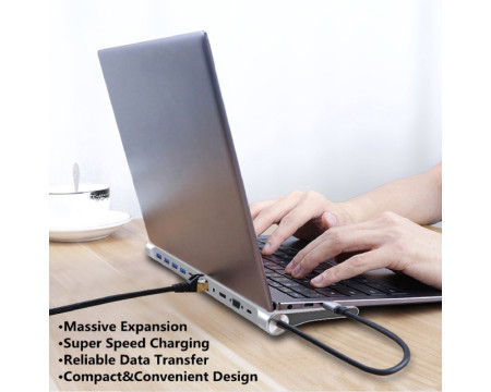 FastAsia adapter TIP-C HUB na 4xUSB +SD/micro+RJ45+HDMI+ VGA+ PD+ Audio ...