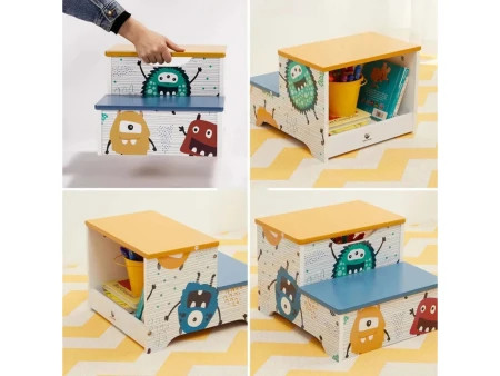 Kinder home dečija drvena stolica-merdevine sa 2 stepenika šarena ( TF ...