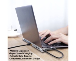 FastAsia adapter TIP-C HUB na 4xUSB +SD/micro+RJ45+HDMI+ VGA+ PD+ Audio ...