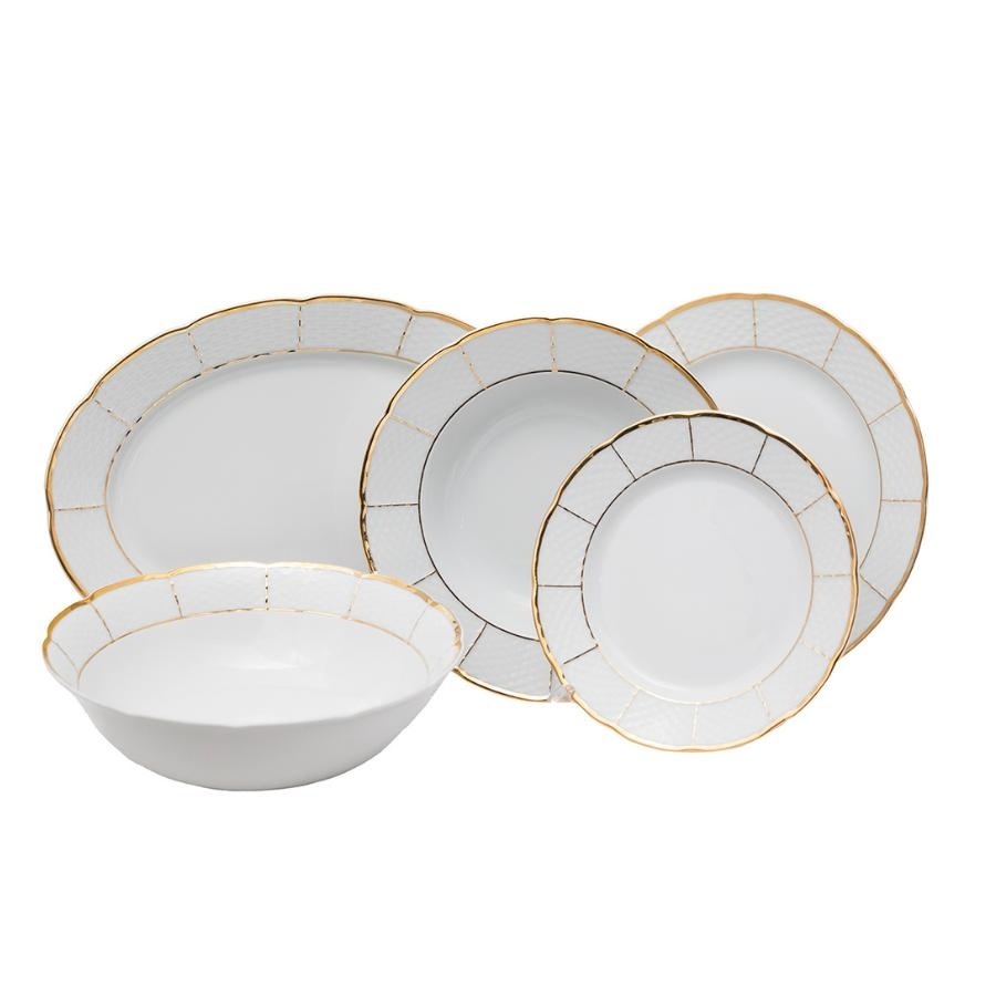 MENUET decor AUR Serviciu masa portelan Bohemia 6 persoane ( 20 piese )