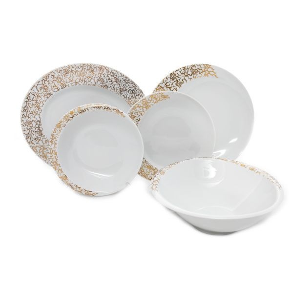 FUTURE FLORAL decor AUR Serviciu masa portelan Bohemia 6 persoane ( 20 ...