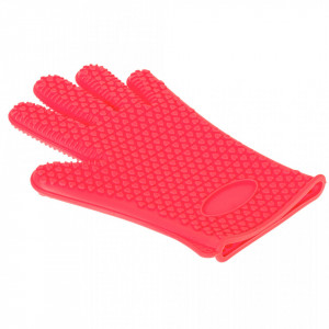 Manusa termica din silicon pentru cuptor, culoare rosie