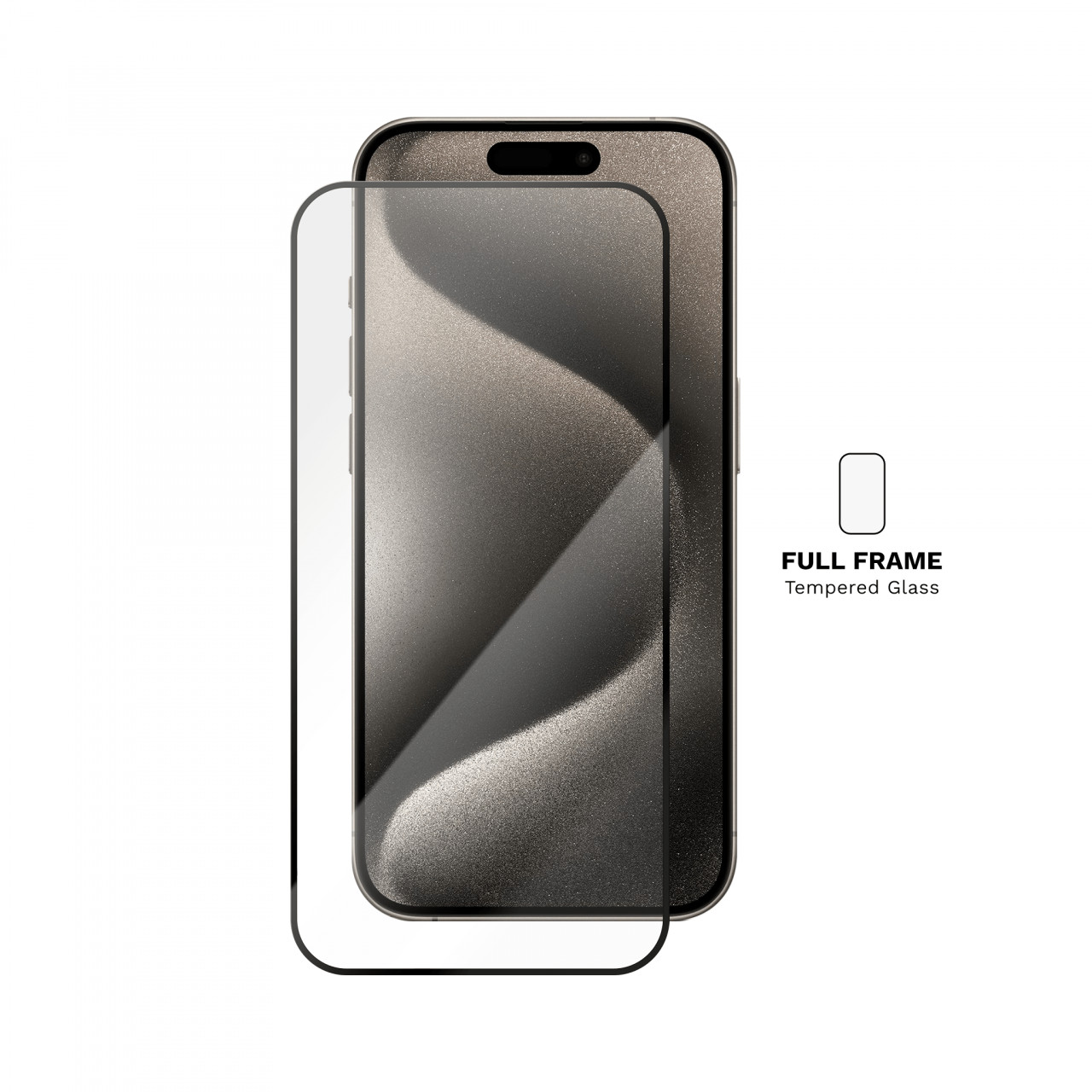 iPhone 15 Pro Case, Full Frame Tempered Glass Vetter GO