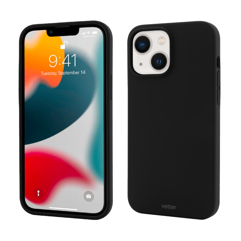 iPhone 13 Soft Touch Silk Case, MagSafe Compatible, Black - Vetter Store