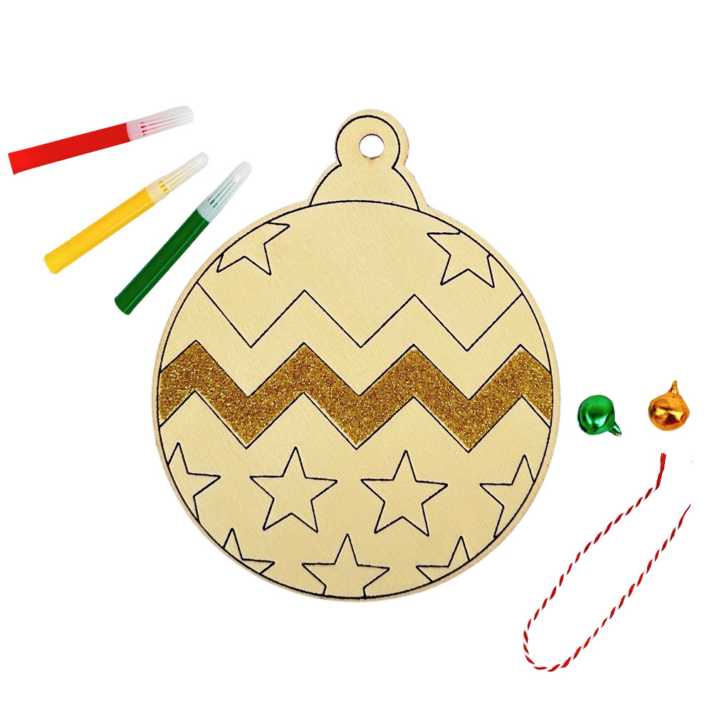 Set figurina globulet de pictat din lemn, activitati craft, 12.5 cm