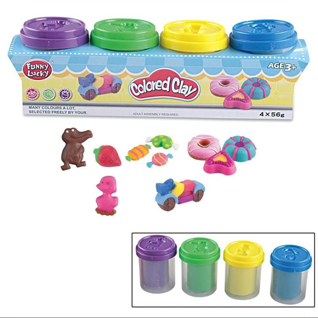 Set 4 borcane plastilina colorata