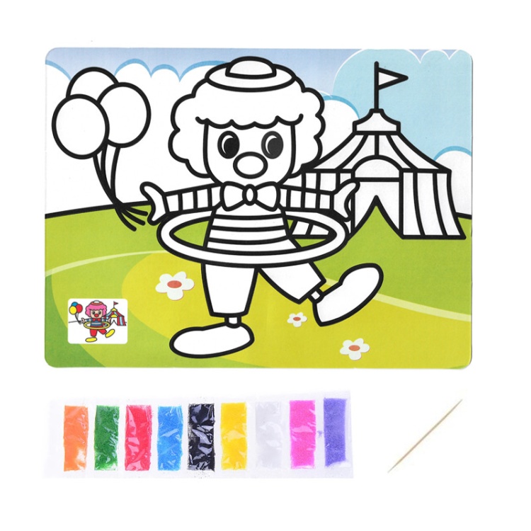 Desen cu nisip colorat, 9 culori, Aventura la circ