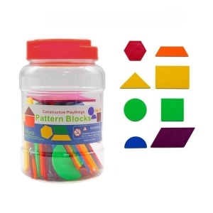 Set 48 forme geometrice pentru activitati educative, borcan depozitare