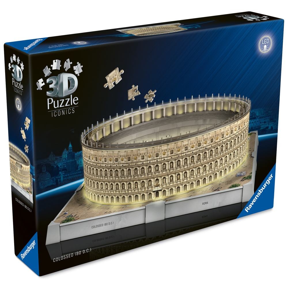 Ravensburger - Puzzle 3D iconic Colosseum cu LED 216 piese model de ...