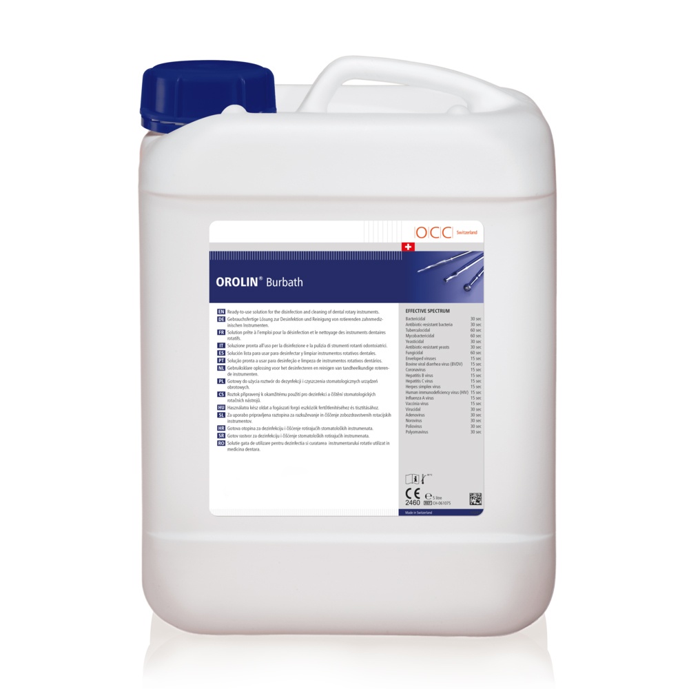 Cumpara acum Dezinfectant instrumentar rotativ Orolin Burbath 5L OCC Switzerland la cel mai bun ...