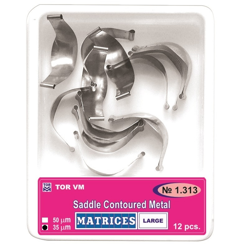 Cumpara acum Matrici metalice conturate large subgingivale 12 bucati №1 TorVM la cel mai bun pret!