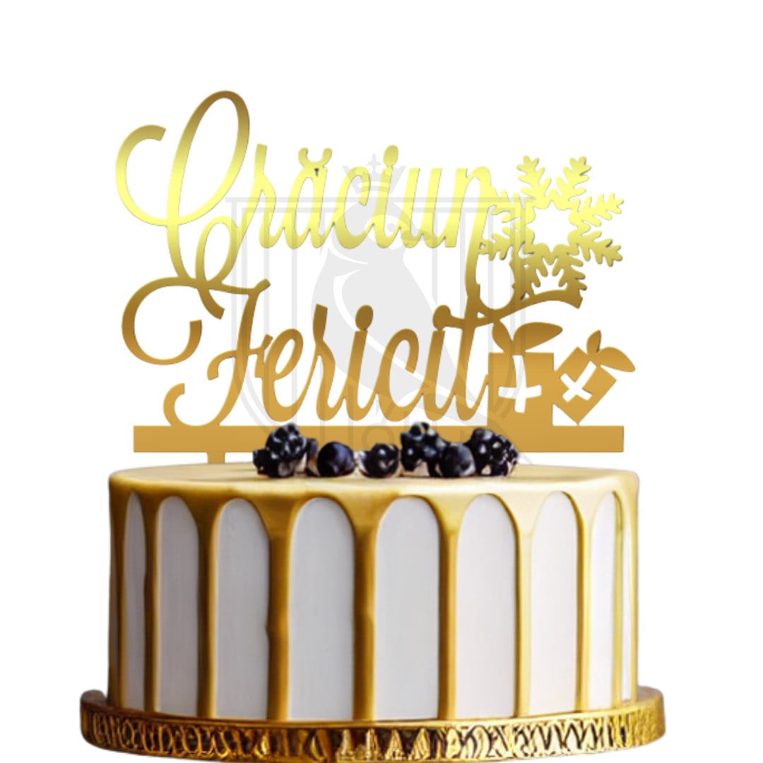 Topper pentru tort "Crăciun Fericit" GfT – Cumpără online de pe