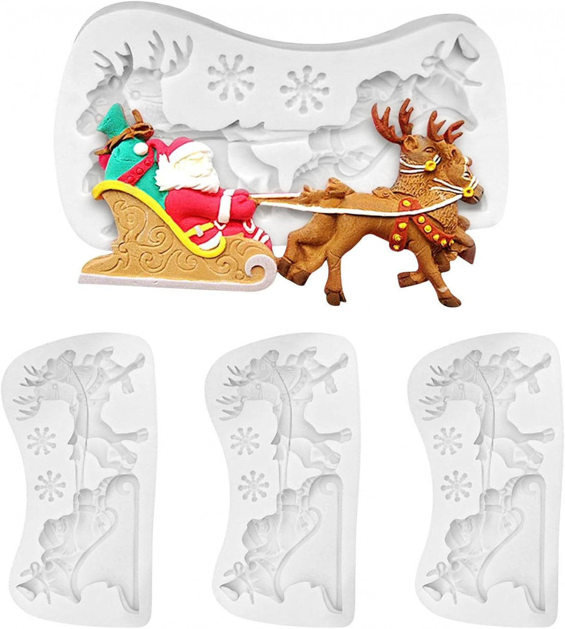 Matrita din silicon - Mos Craciun cu ren