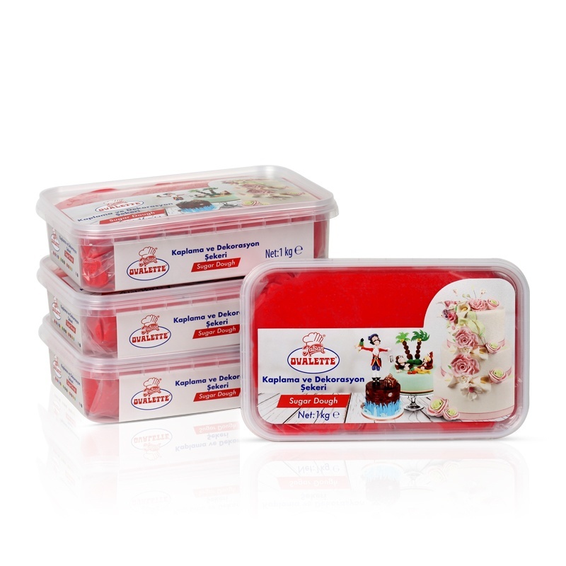Pasta de zahar pentru decorare și acoperire – ROSU – Ovalette – 1 kg ...