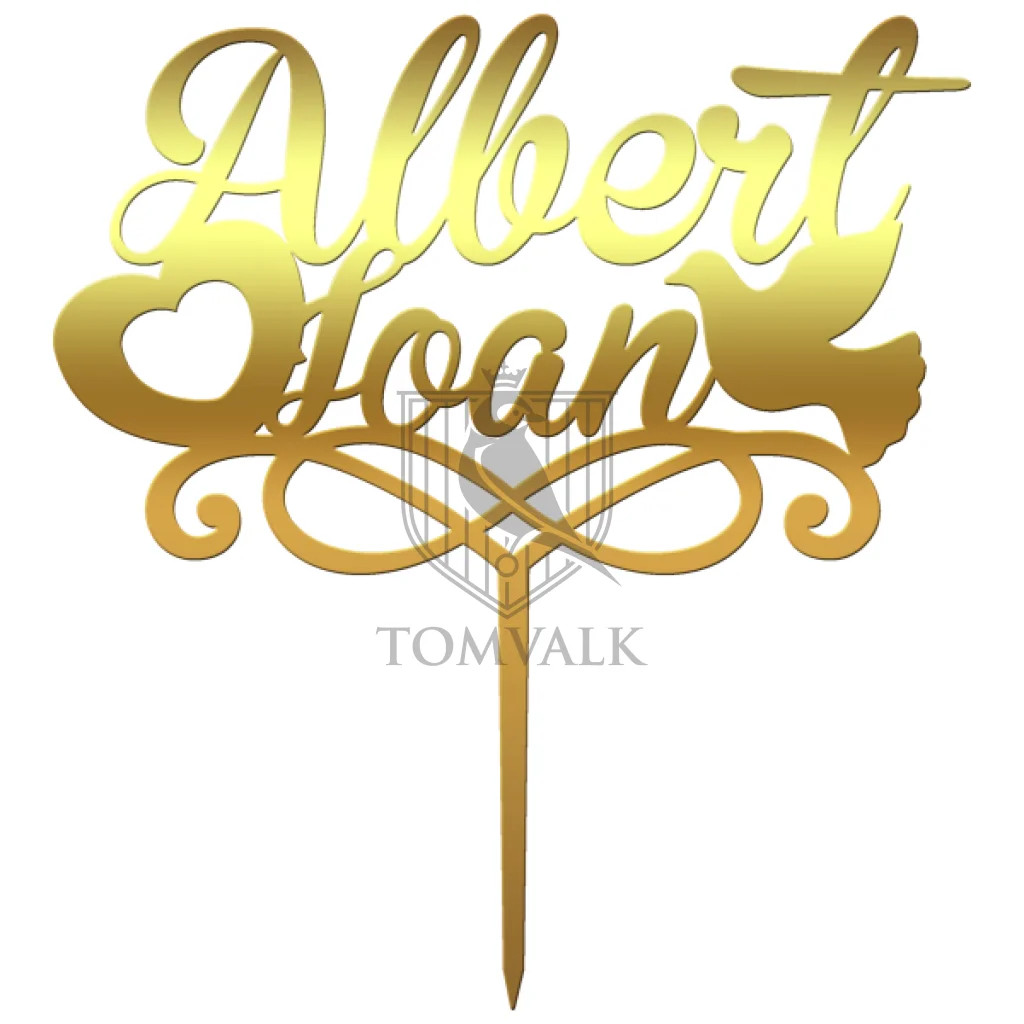 Topper personalizat pentru tort botez Nume DvIII