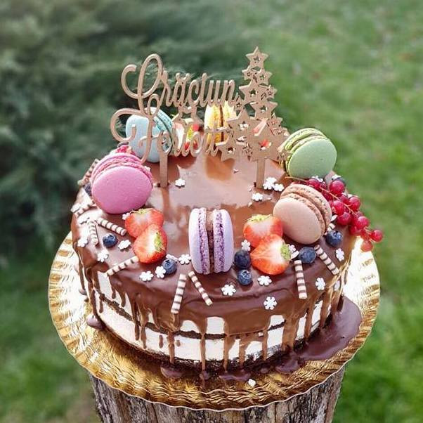 Topper pentru tort "Craciun Fericit" BdS