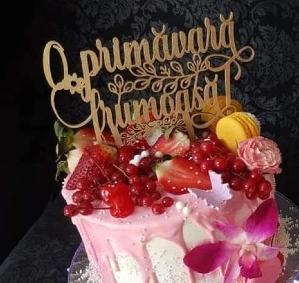 Topper pentru tort "O primavara frumoasa"