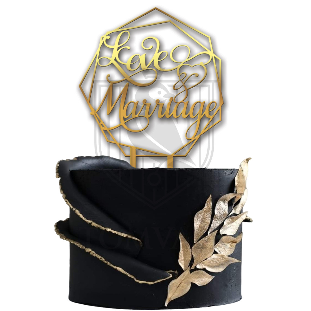 Topper pentru Tort "Love & Marriage" - Eleganță și Romantism pentru ...