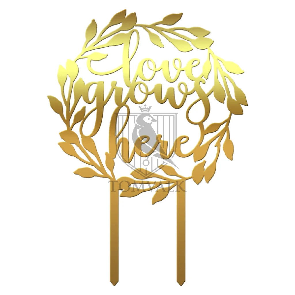 Topper pentru tort "Love grows here"