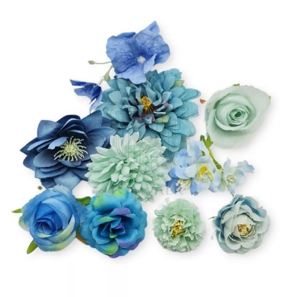 Set 10 flori pentru decor - Albastru - T090444