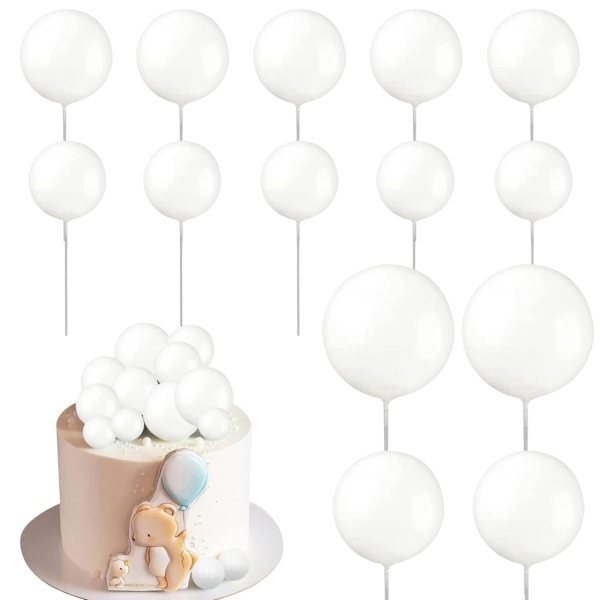 Set 19 sfere plastic pentru ornat torturi - Alb mat – Cumpără online de pe