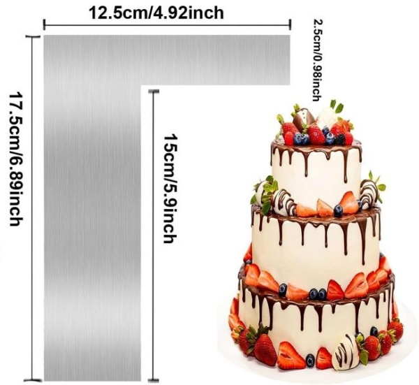 Spatula nivelare si finisare tort - Scraper inox - model T04154d
