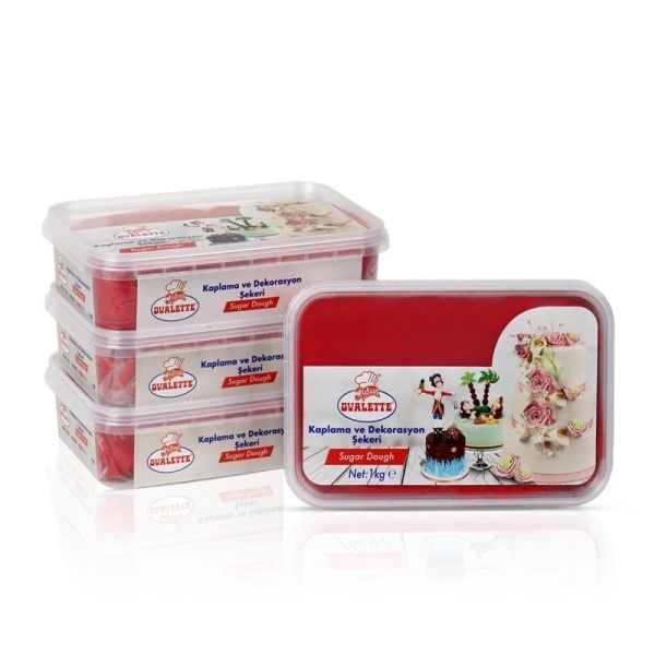 Pasta de zahar pentru decorare și acoperire – ROSU – Ovalette – 1 kg ...