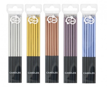 Set 6 lumanari tort Platinium silver