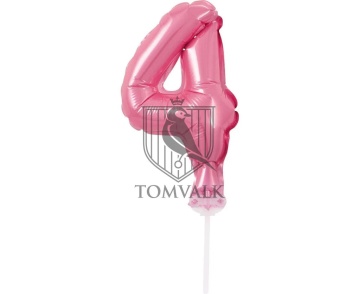 Topper tort balon cifra 4 Roz – Cumpără online de pe