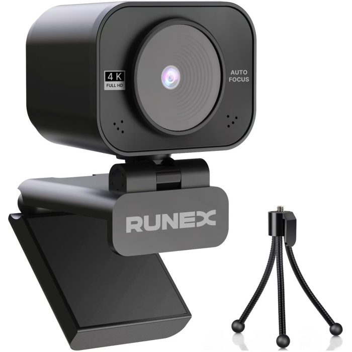 Camera Web Runex® 4K, 8MP, Auto-Focus Rotire 360 Grade, Microfon Dual, Trepied
