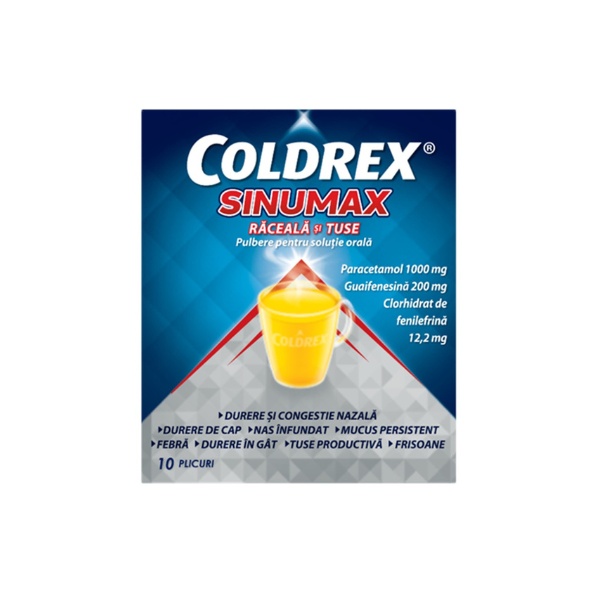 Coldrex Sinumax Raceala si Tuse 10 plicuri – FarmaciaMea.ro