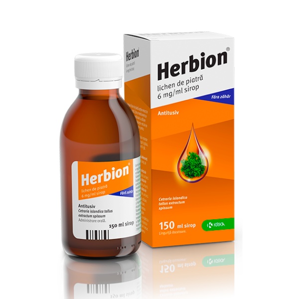 Herbion Lichen de Piatra Tuse Seaca 6mg/ml sirop 150ml Krka