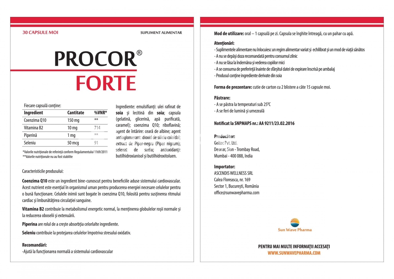 Procor Forte x 30cps Sun Wave