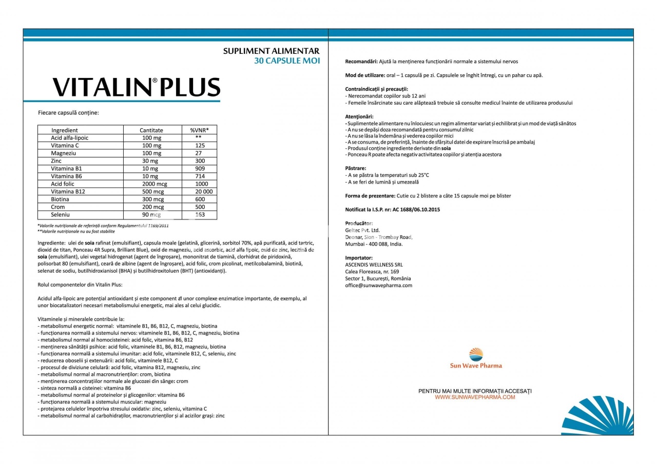 Vitalin Plus x 30cps Sun Wave