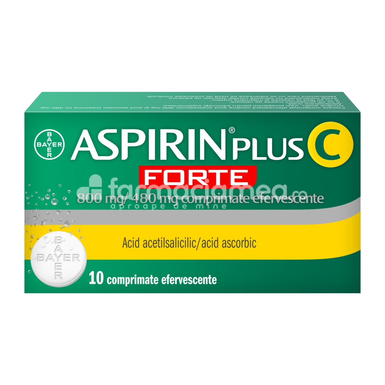 Aspirin Plus C Forte 800mg/480mg x 10cpr eff Bayer