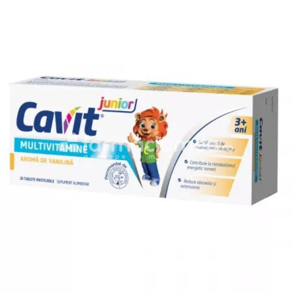 Cavit Junior Multivitamine Vanilie x 20cpr mast Biofarm