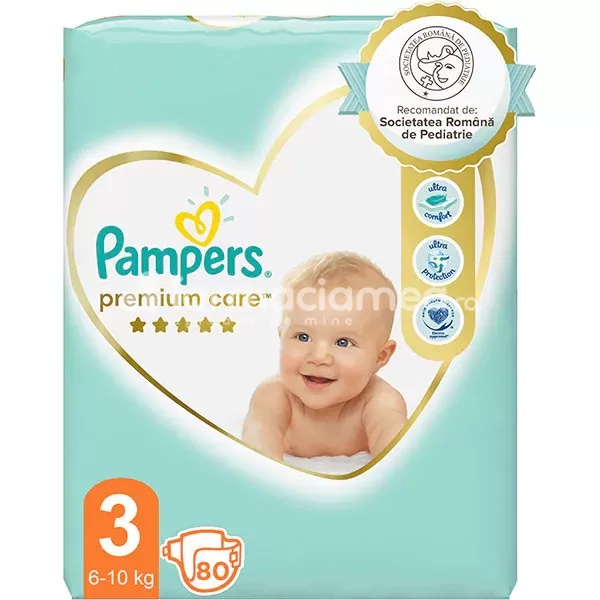 PAMPERS 3 Premium Care 6-10kg, 80 buc