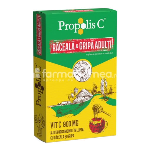 Propolis C Raceala si Gripa pentru Adulti, 8 plicuri, Fiterman Pharma